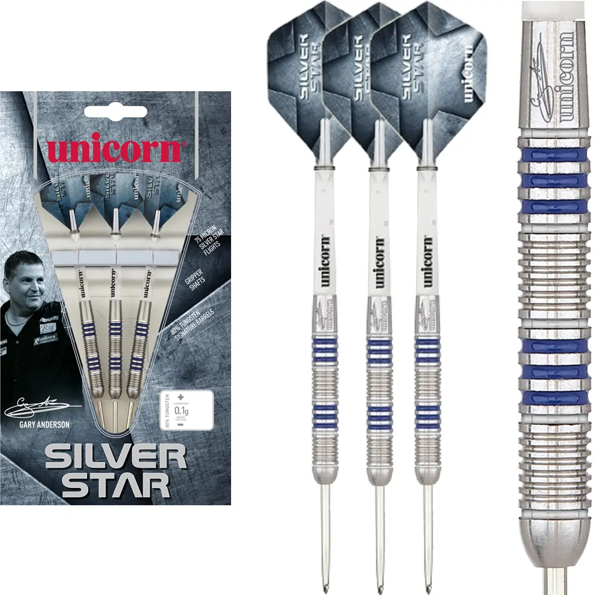 Unicorn Gary Anderson Silver Star P4 Steeldarts – 23 g